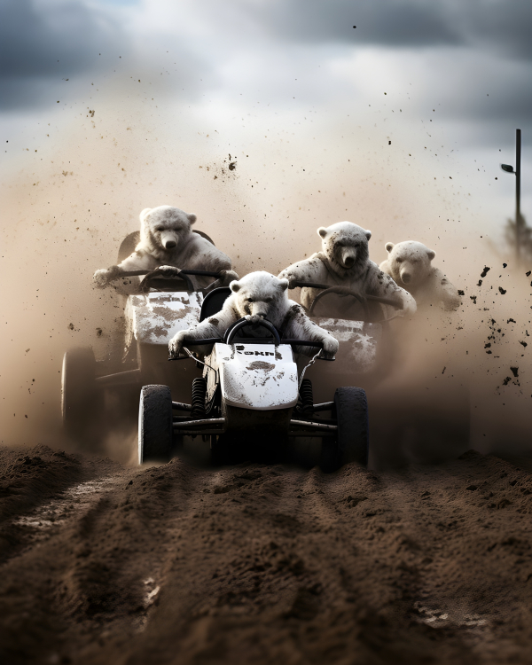 Polar bears in a high speed race - Impossible Images - Unique stock ...