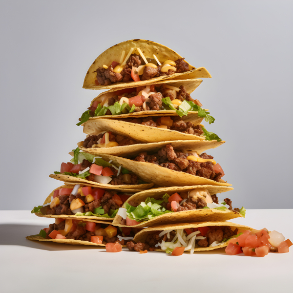 A pyramid of fully loaded tacos - Impossible Images - Unique stock ...