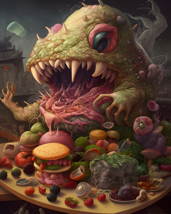 Food monster illustration - Impossible Images - Unique stock images for commercial use.