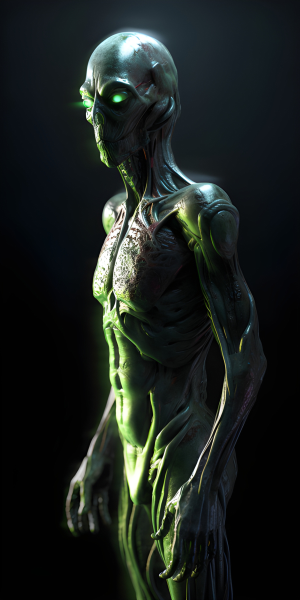 Green humanoid alien science fiction concept - Impossible Images ...