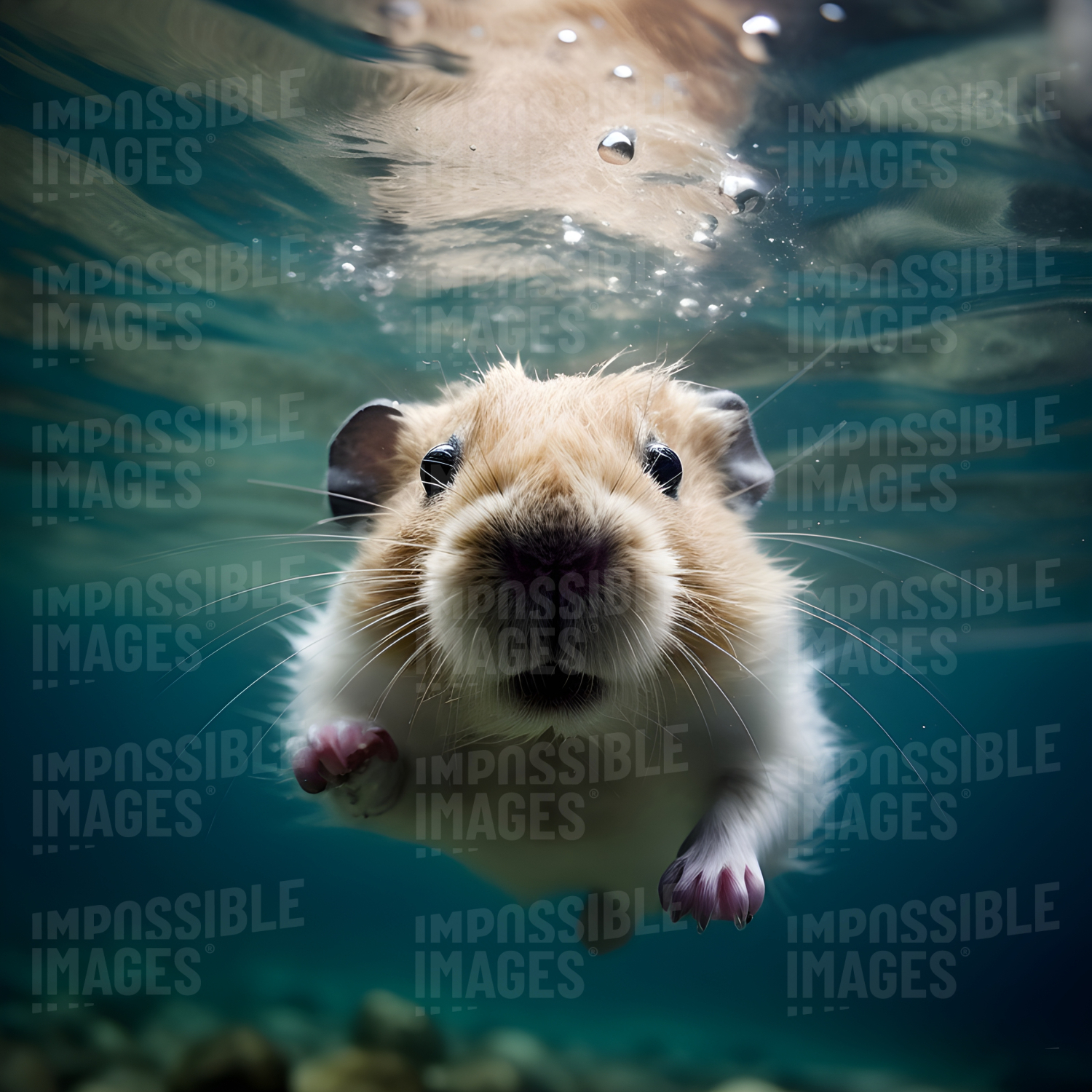 A hamster swimming underwater - Impossible Images - Unique stock images ...