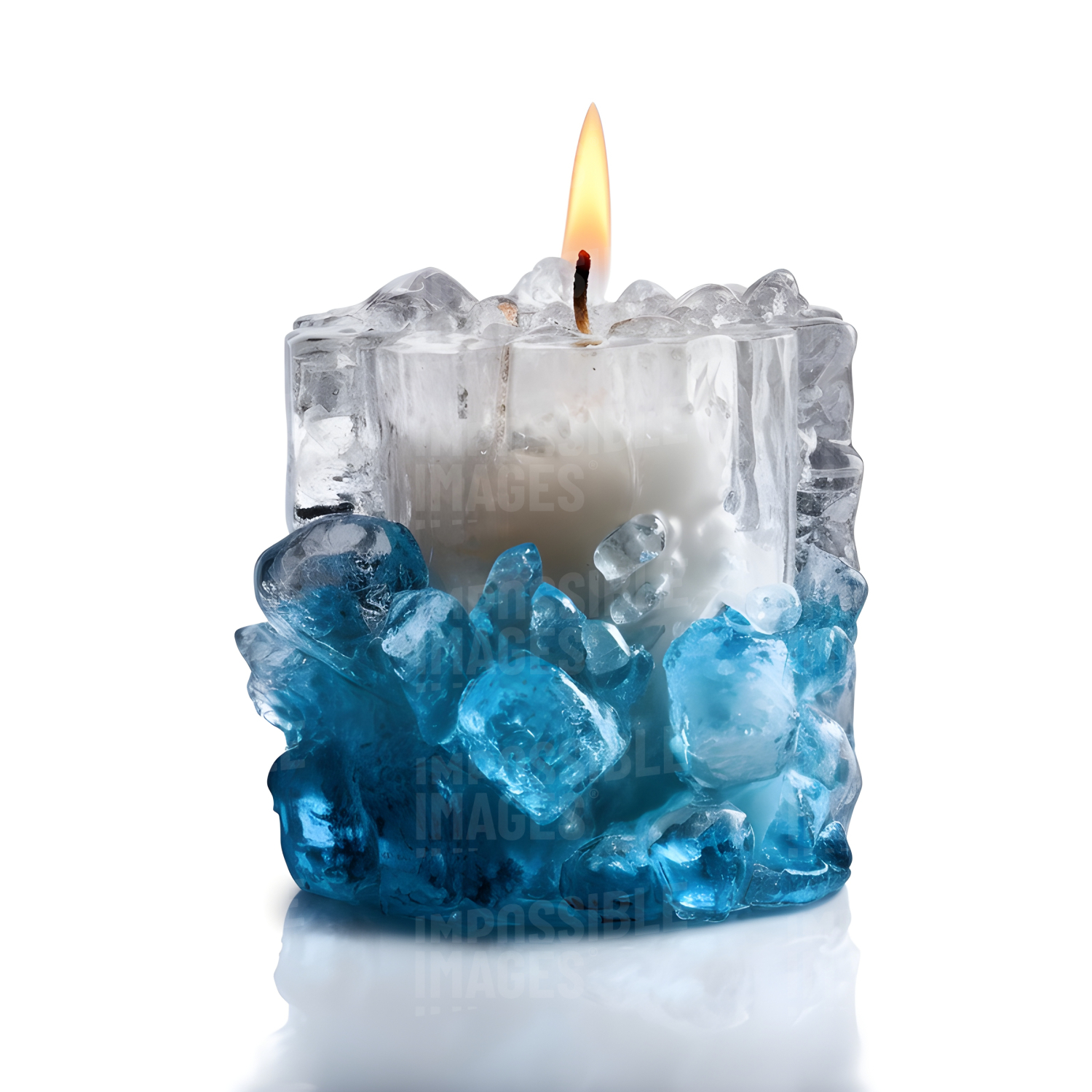 Candle made from ice - Impossible Images - Unique stock images for ...