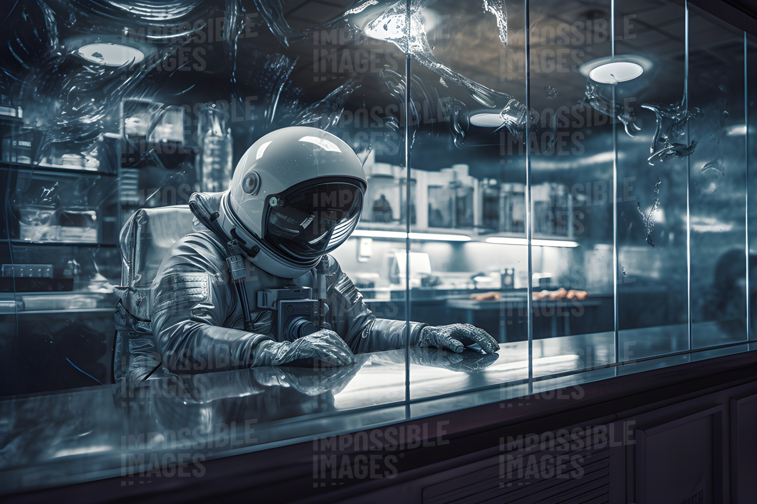 Astronaut in a space age bar - Impossible Images - Unique stock images ...