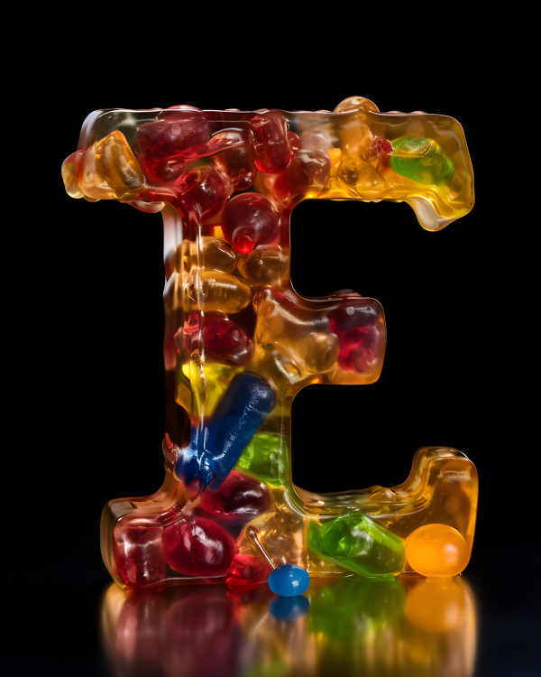 Letter E made from jelly - Impossible Images - Unique stock images for ...