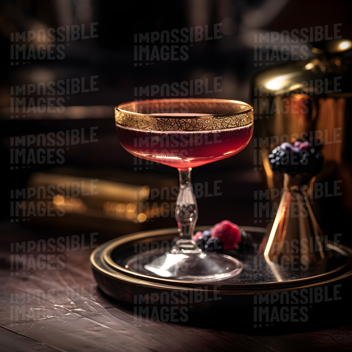 Luxury cocktail with gold trim - Impossible Images - Unique stock ...