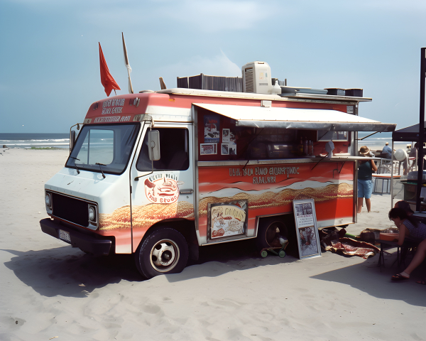 A Seafood Truck on the beach - Impossible Images - Unique stock images ...