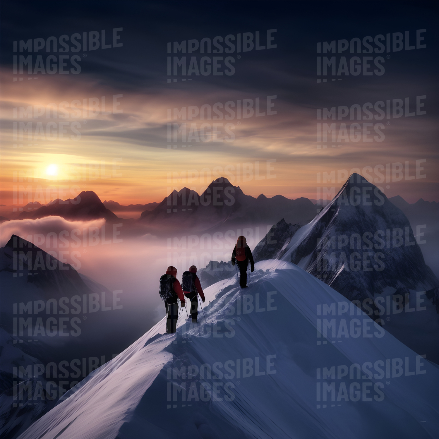 A group of mountaineers - Impossible Images - Unique stock images for ...
