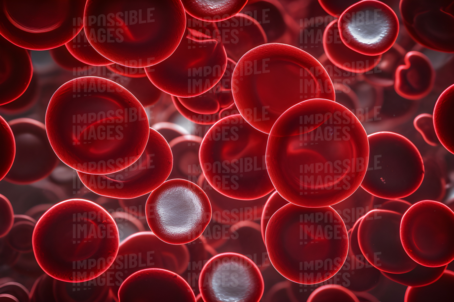 Blood cells under a microscope - Impossible Images - Unique stock ...