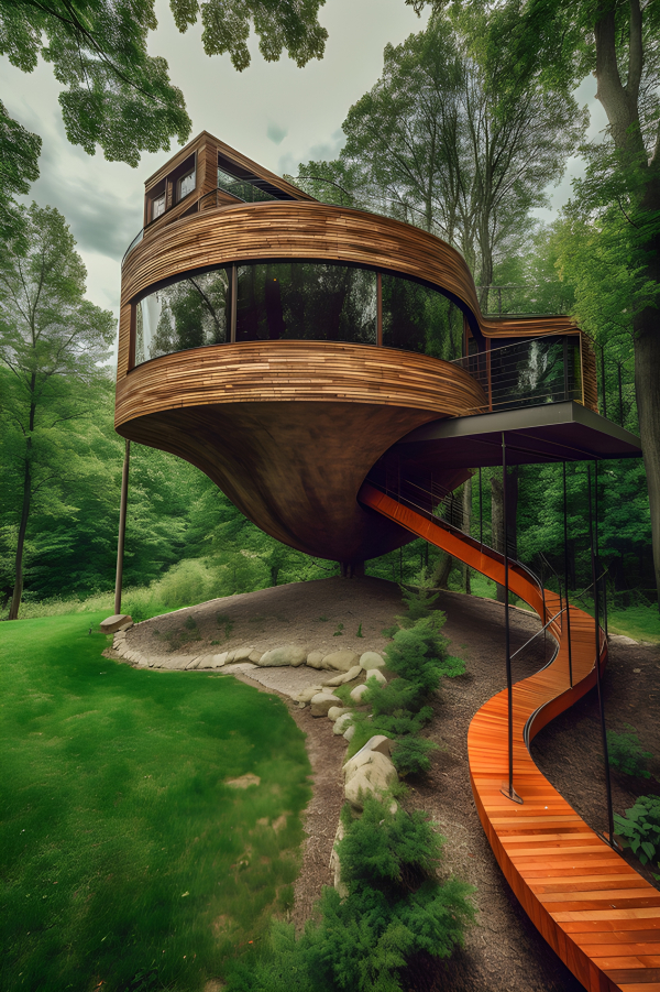 An organic shaped raised hut building - Impossible Images - Unique ...