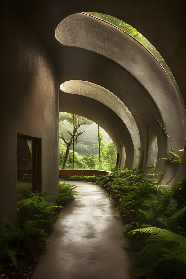 Hallway running through an arched architectural structure - Impossible ...