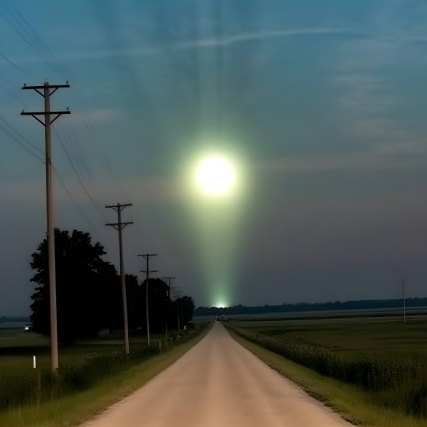 Strange glowing green orb rising from the earth - Impossible Images ...