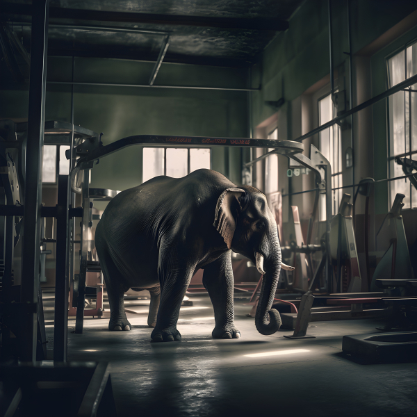 Elephant in a gym - Impossible Images - Unique stock images for ...