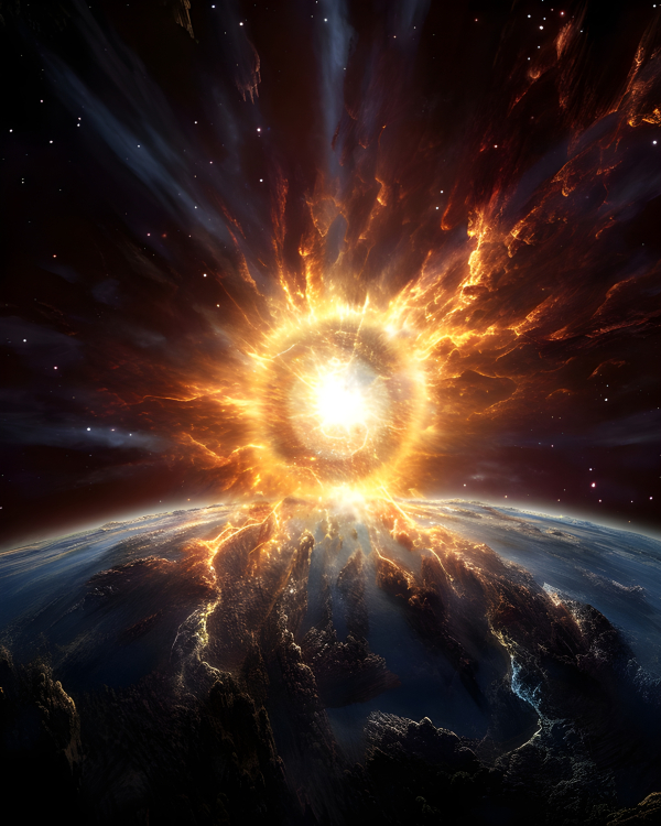 Supernova above Earth - Impossible Images - Unique stock images for ...