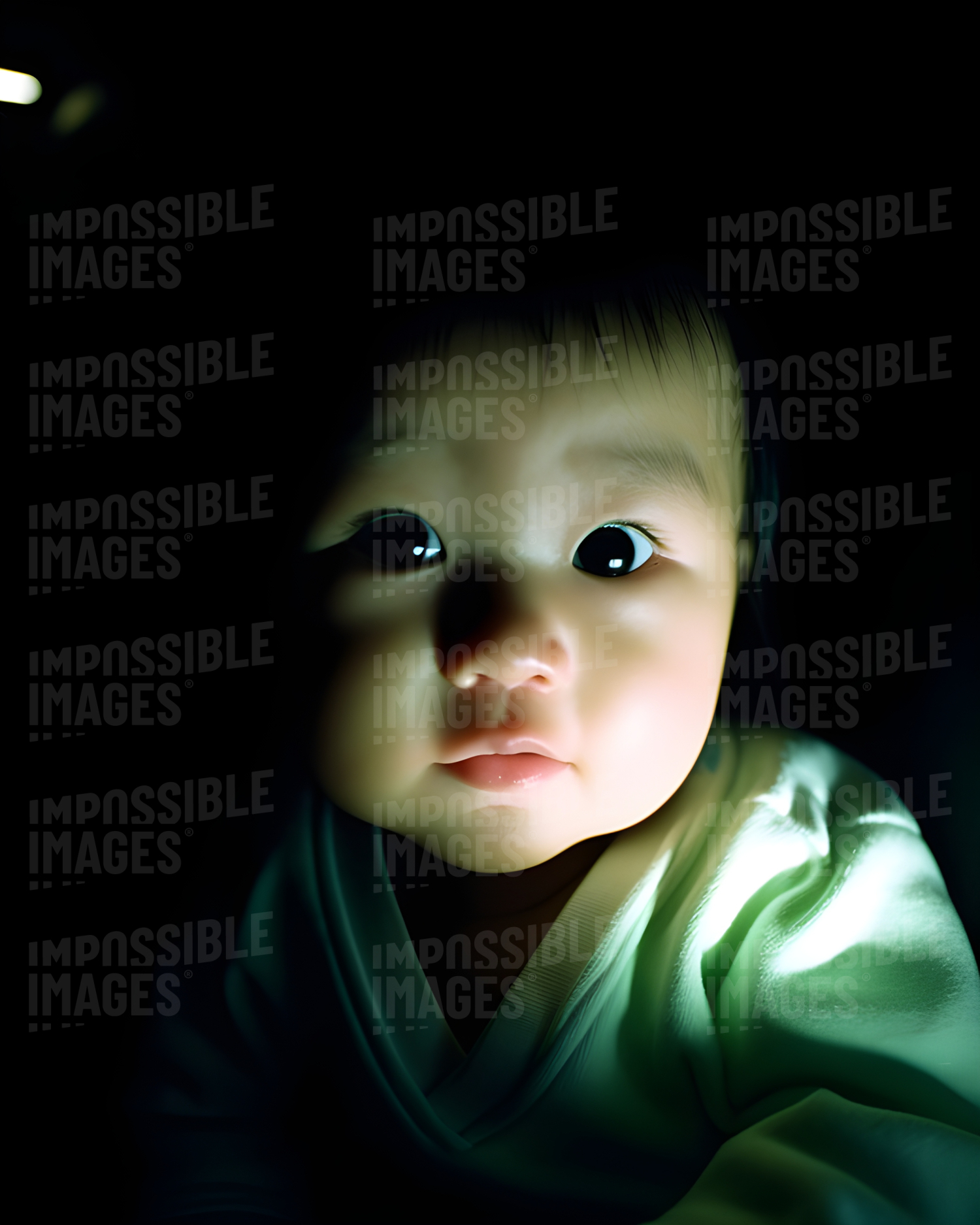 A baby in the dark with a single light source - Impossible Images ...