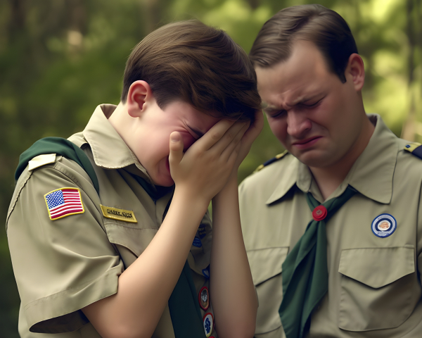 A boy scout and Scout Leader receiving some bad news - Impossible ...