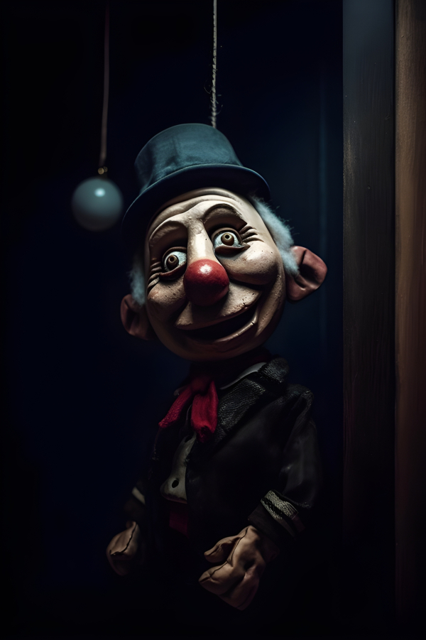 Mr Punch puppet hanging lifeless - Impossible Images - Unique stock ...