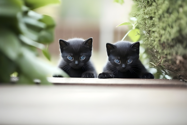 Two black kittens ready to pounce - Impossible Images - Unique stock ...