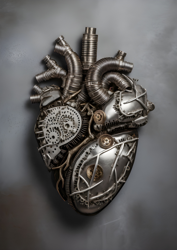 Anatomical heart made out of metal - Impossible Images - Unique stock ...