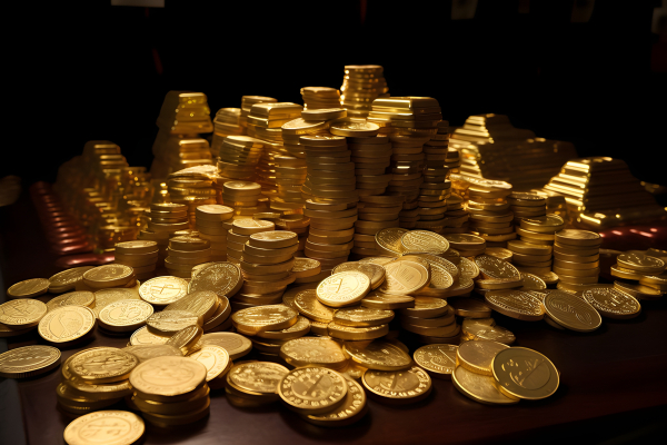 Large pile of gold coins - Impossible Images - Unique stock images for commercial use.