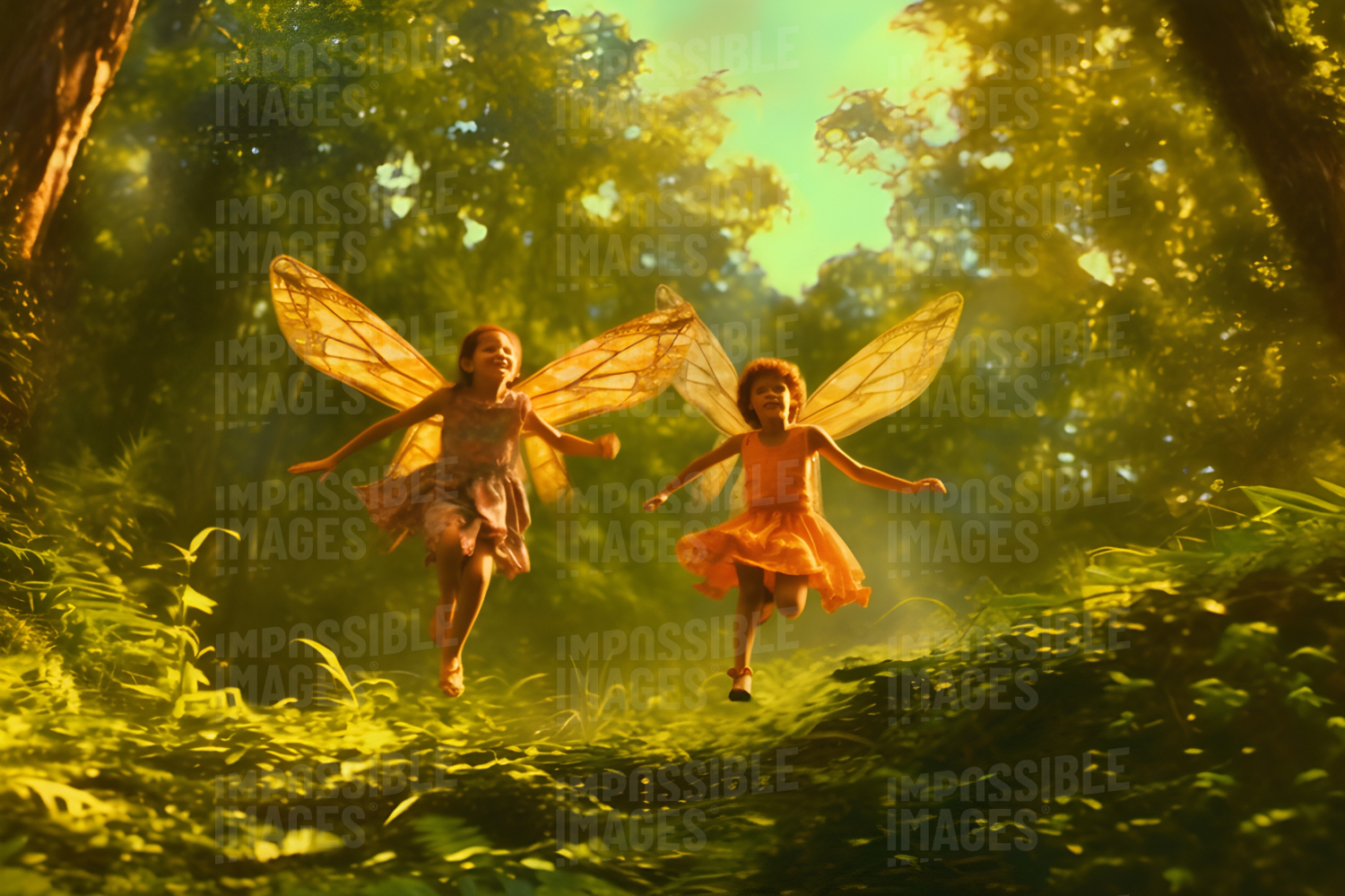 Faerie children in the forest - Impossible Images - Unique stock images ...