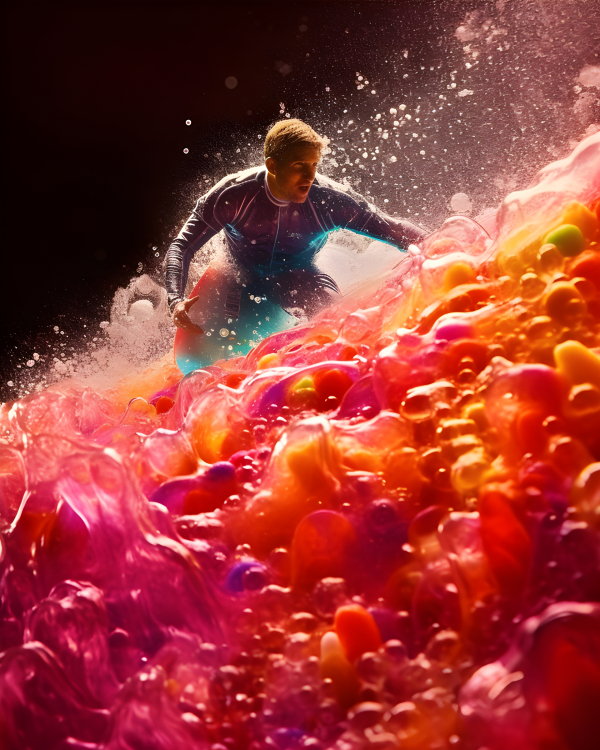 Surfing colourful jelly - Impossible Images - Unique stock images for ...