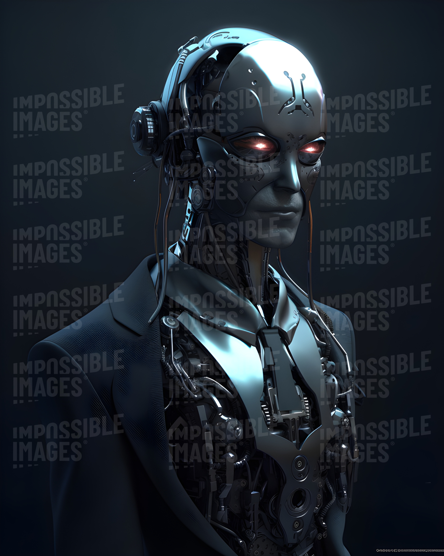 Cyber-style Man in a suit - Impossible Images - Unique stock images for ...