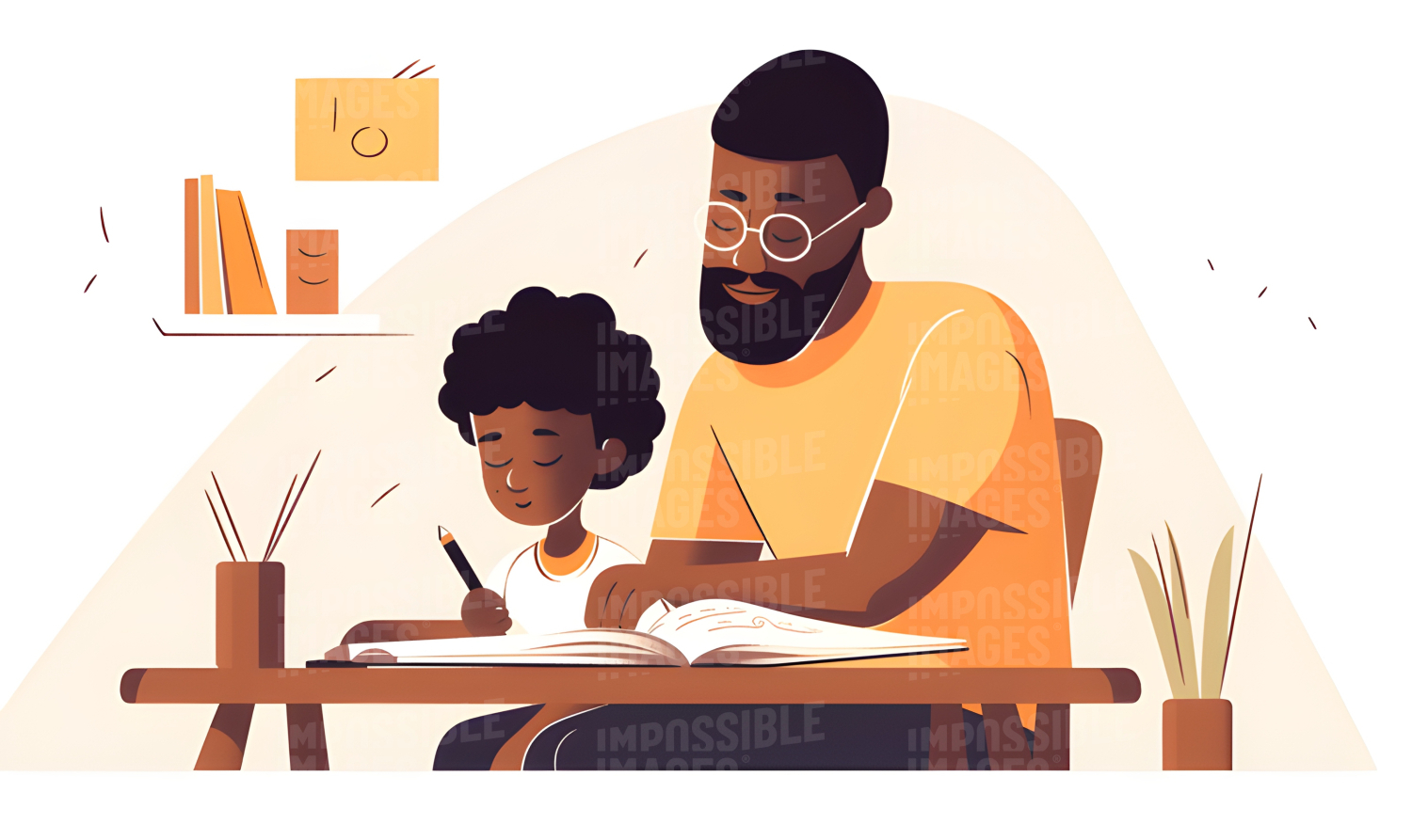 A father helping his child with homework - Impossible Images - Unique ...