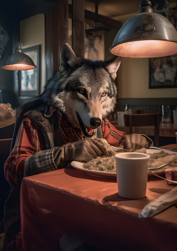 Inviting a wolf to lunch - Impossible Images - Unique stock images for ...