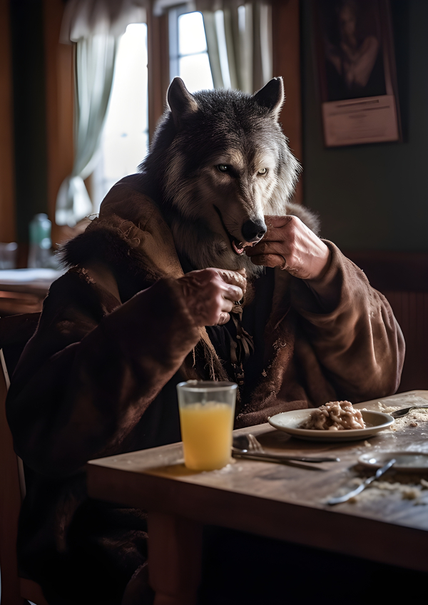 Wolfing Down Dinner - Impossible Images - Unique stock images for ...