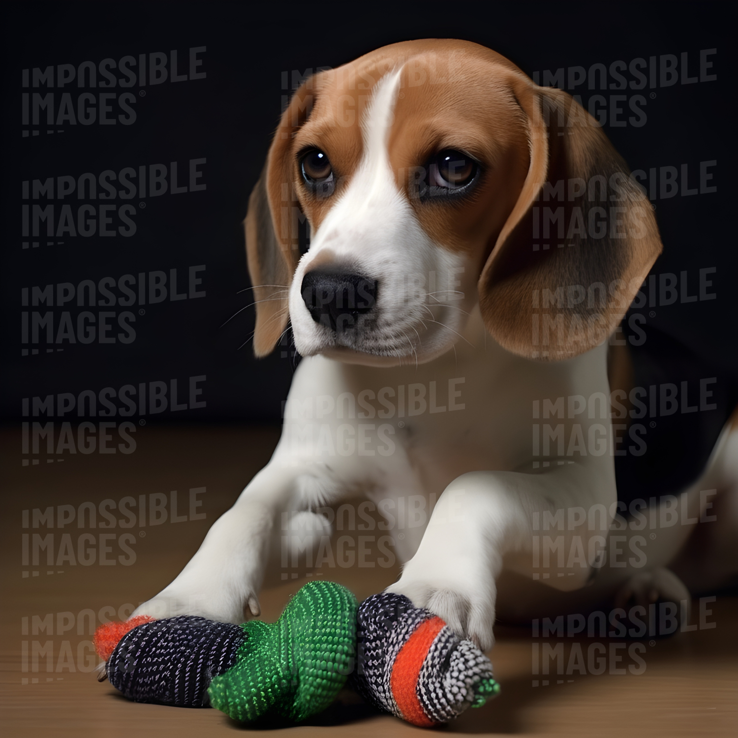 A beagle with a chew toy - Impossible Images - Unique stock images for ...