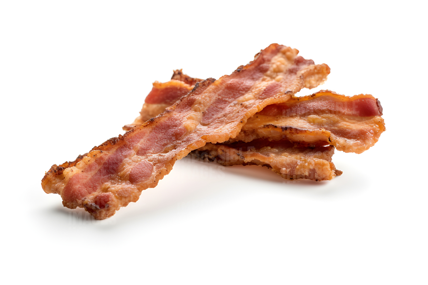 Three pieces of very crispy bacon - Impossible Images - Unique stock ...