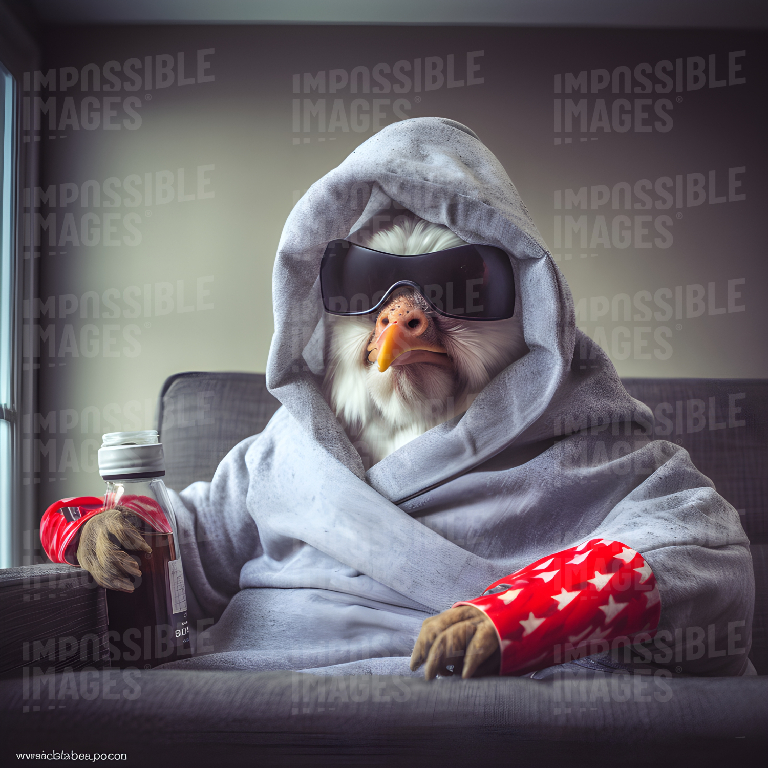 Gangster chicken in robes - Impossible Images - Unique stock images for ...