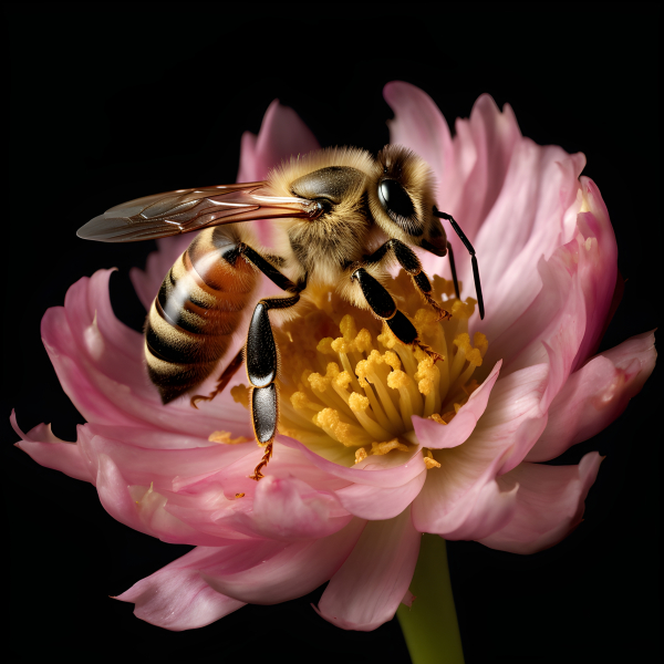 Macro of a honeybee on a pink flower - Impossible Images - Unique stock ...