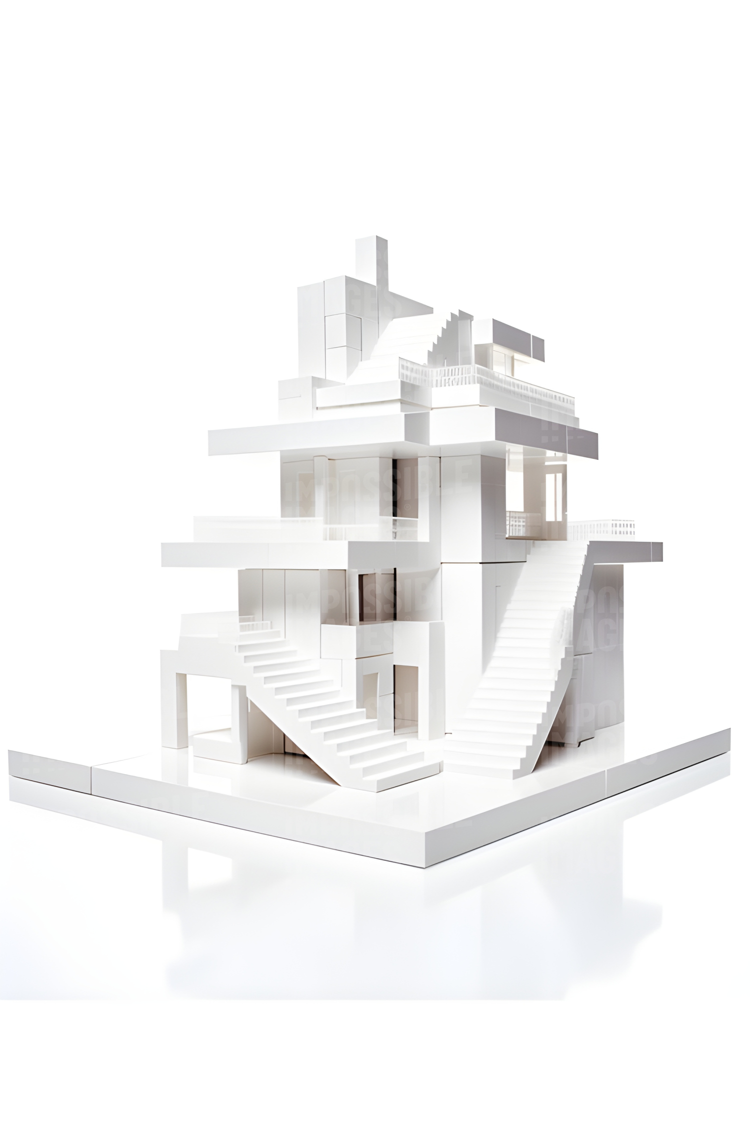 Intricate paper model of a modern architecture house - Impossible ...