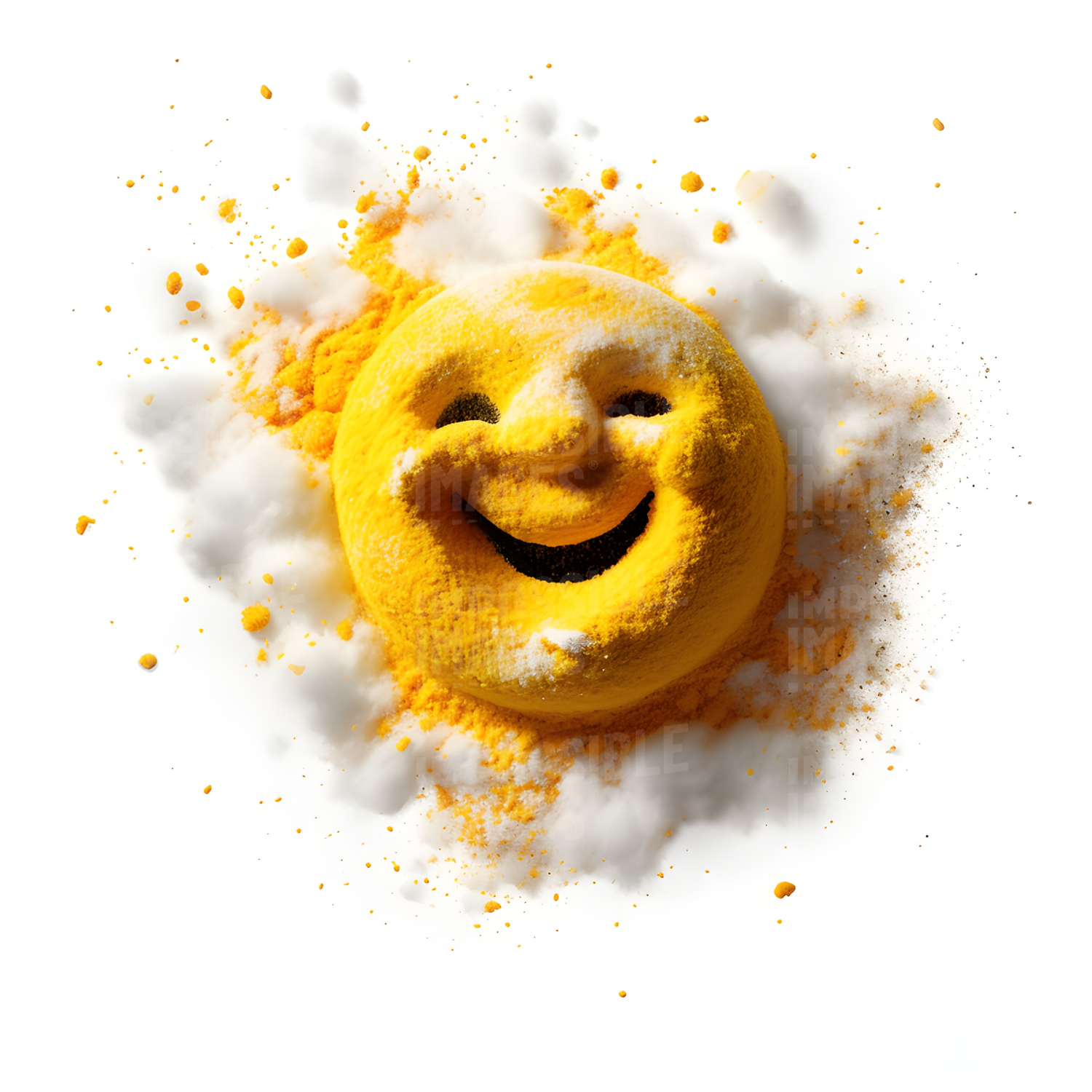 Yellow powder happy smiley face - Impossible Images - Unique stock ...