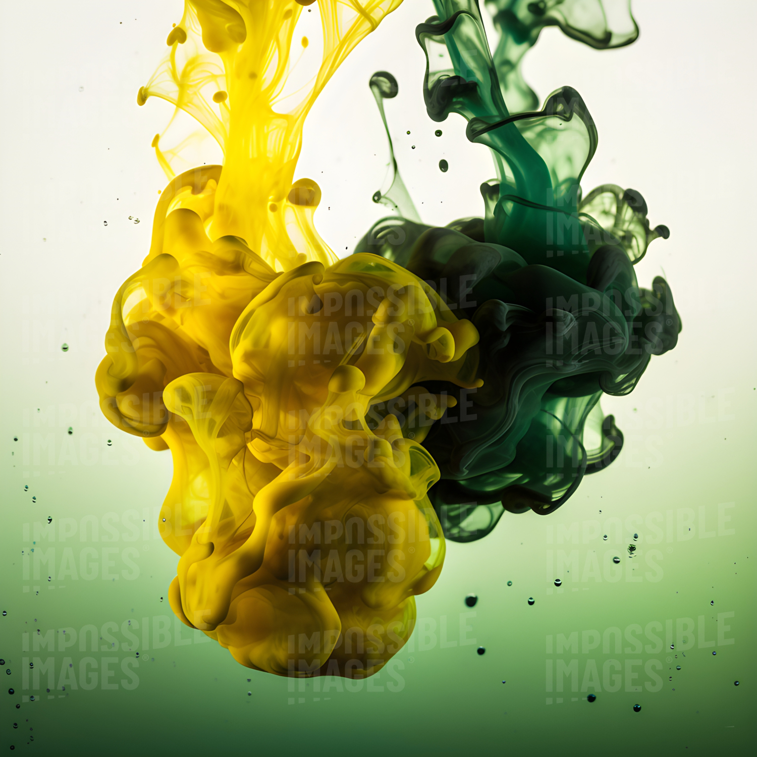 Green and yellow liquid in water - Impossible Images - Unique stock ...