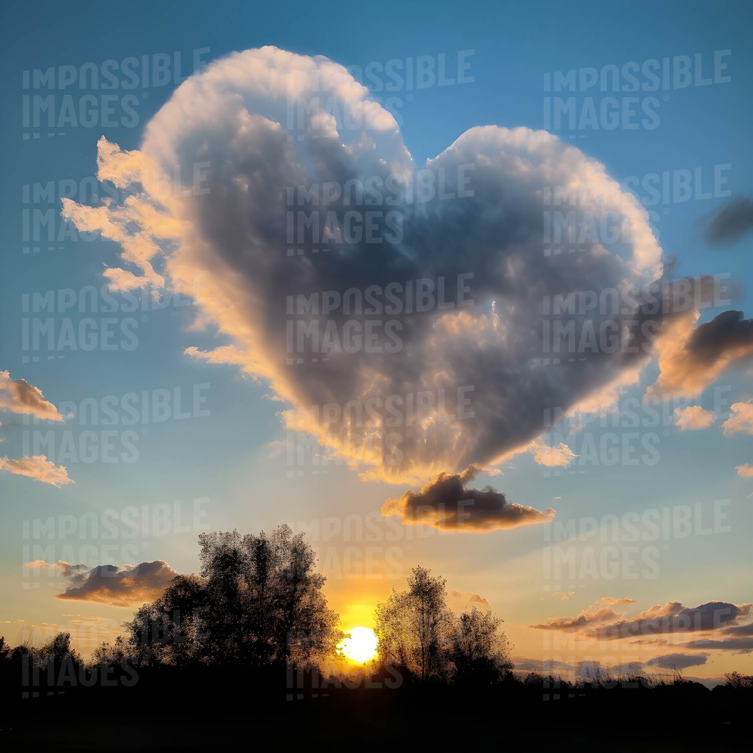 Love heart cloud at sunset - Impossible Images - Unique stock images ...