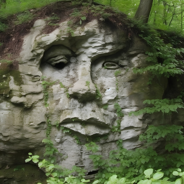 A human face in a rock formation - Impossible Images - Unique stock ...