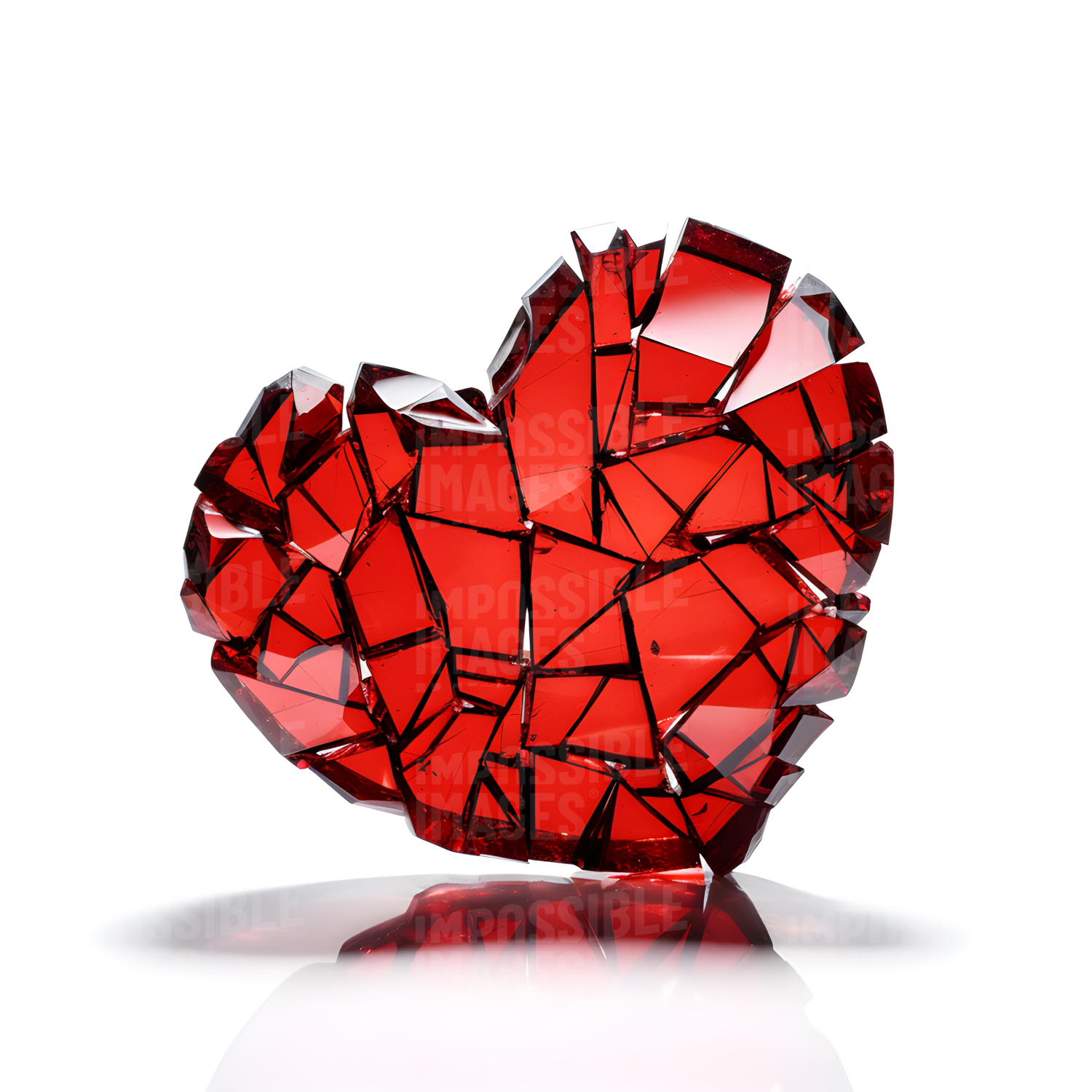 Shattered red glass heart - Impossible Images - Unique stock images for ...
