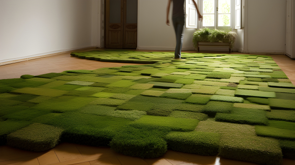 Grass floor tiles concept for indoor living - Impossible Images ...