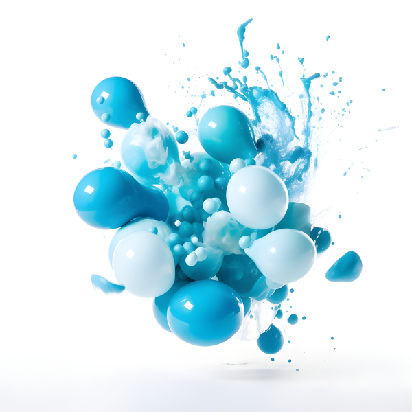 Lots of blue balloons bursting in the air with blue liquid - Impossible ...