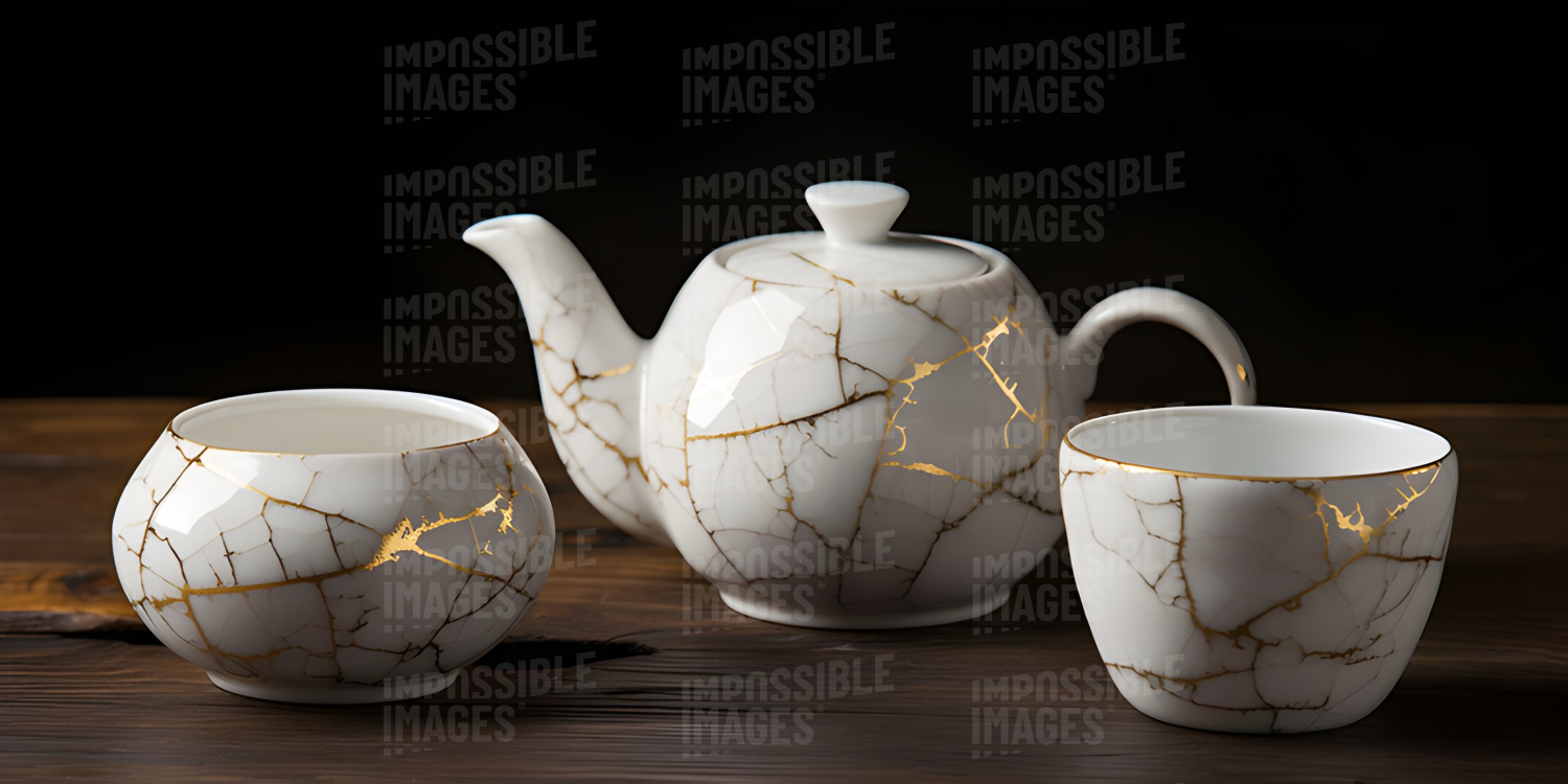 A Kintsugi tea set - Impossible Images - Unique stock images for ...